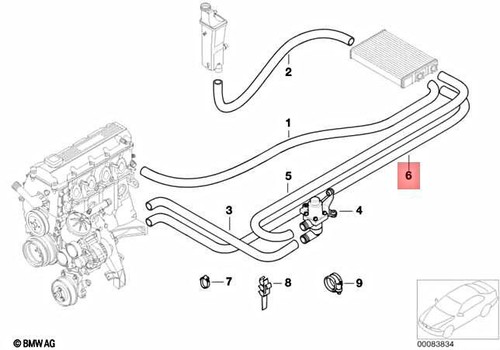 Genuine BMW E46 Coupe Sedan Radiator Engine Return Hose Line OEM ...