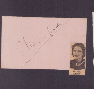 Autographed Album Page Actress Elissa Landi Sign of The Cross After The ...