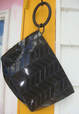 PATRIZIA LUCA Black Slanted Square Clutch Wrist Bag | eBay