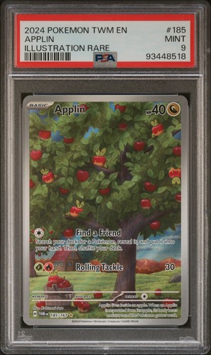 PSA 9 Mint Applin 185/167 Illustration Rare Full Art - Pokémon SV06 TWM ...