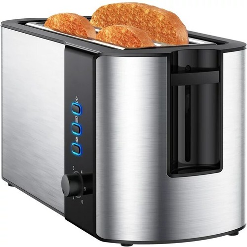 Get Perfectly Toasted Bread with IKICH 4-Slice Long Slot Toaster ...