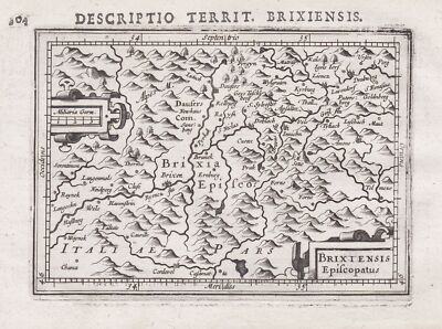 Brixen Bressanone South Tyrol Eisack Valley Italy Map Carta Bertius ...