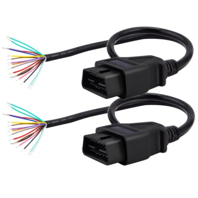 60cm 16 Pin ODB Male Extension Connector To Open Plug Wire OBD2 ...