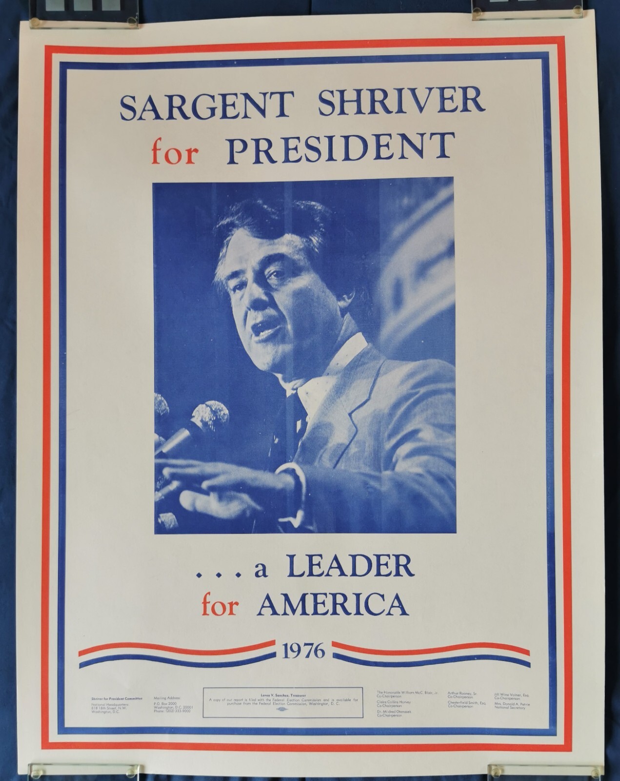 Rare Robert Sargent Shriver Democratic Party Presidential Campaign Poster 1976 | eBay