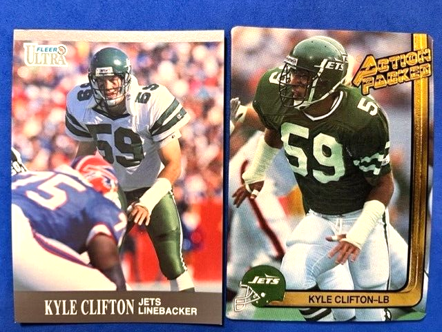 NFL - Kyle Clifton 1991 Fleer Ultra & 1991 Hi-Pro Action Packed - Jets ...