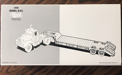 1960 Mack Model B-61 Tandem Axle Tractor Lowboy Trailer 1:34 First Gear ...