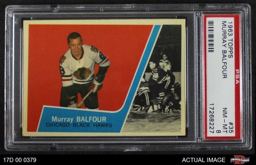 1963 Topps #35 Murray Balfour Blackhawks PSA 8 - NM/MT | eBay