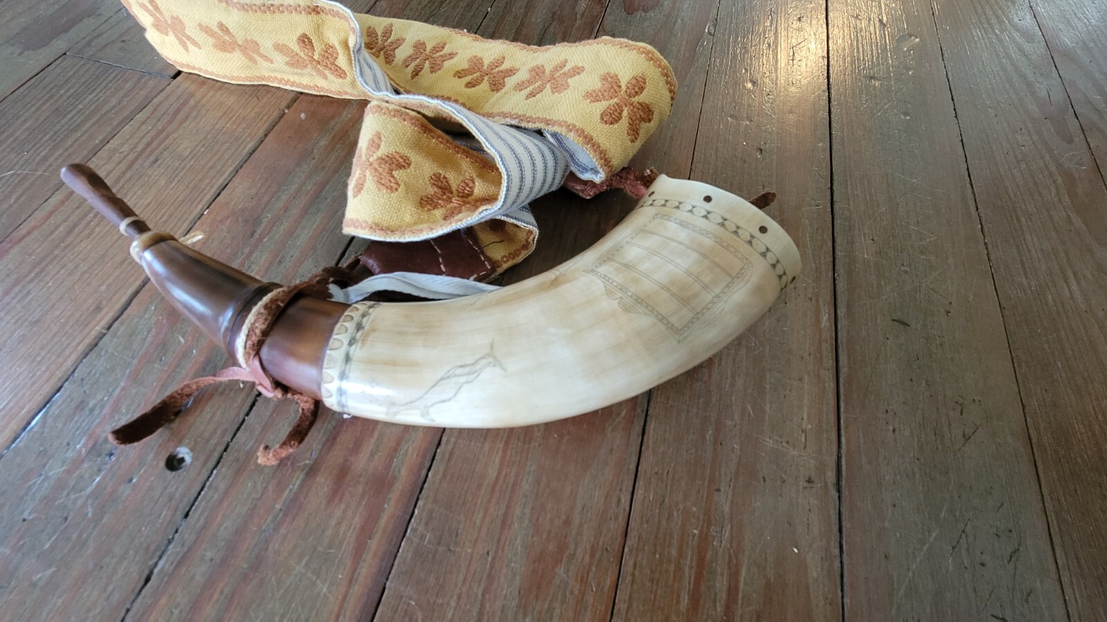 OLD POWDER HORN Kentucky Pennsylvania Flintlock Longrifle Musket | eBay