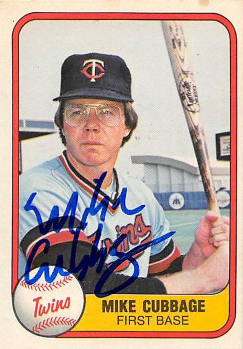 Mike Cubbage autographed baseball card (Minnesota Twins) 1981 Fleer ...