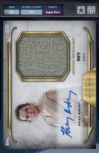 Topps Star Wars Card Trader 2016 Signature Relic Rey Boots SR 275cc ...