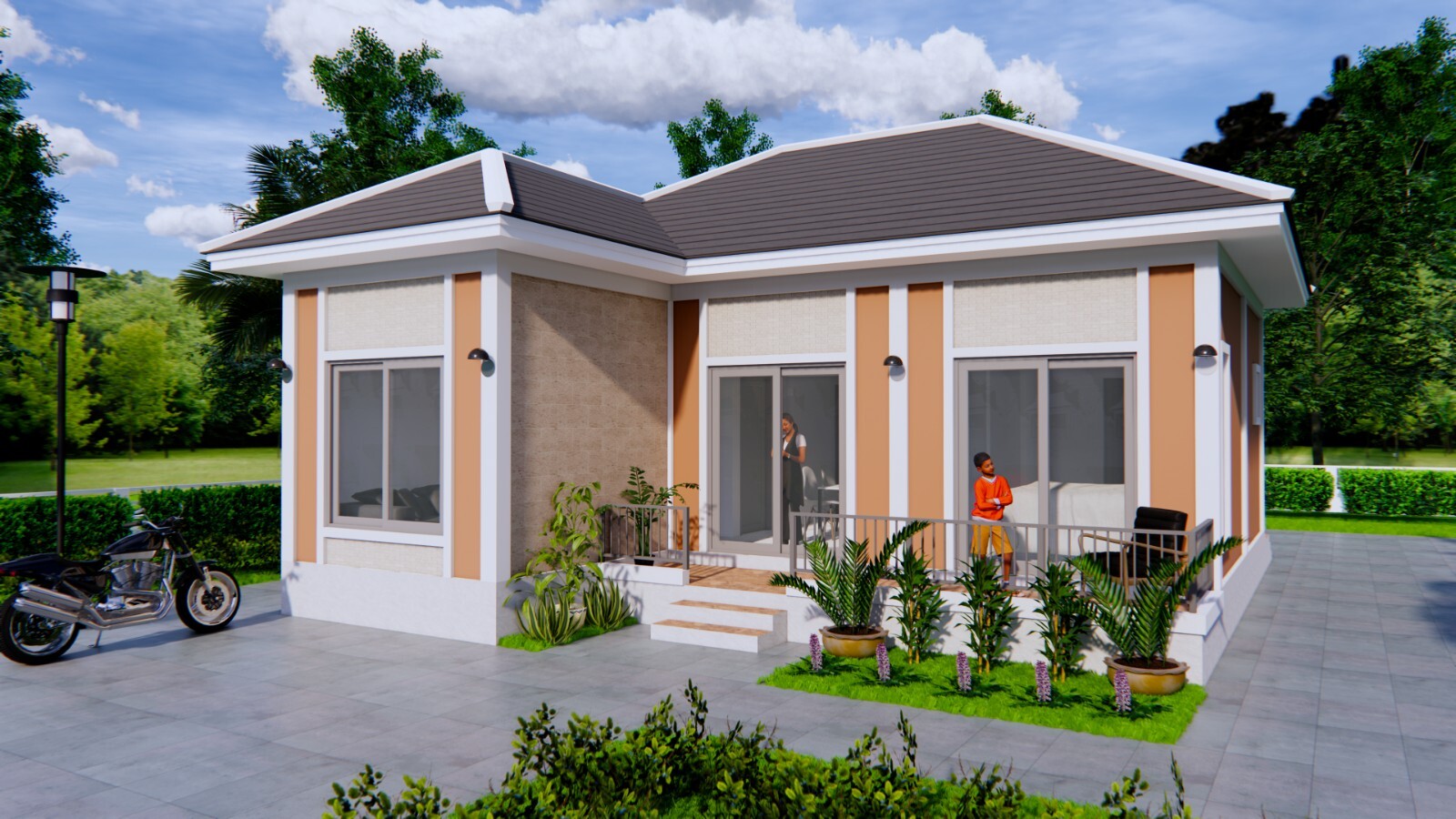 30x30 Feet Small House 9x9 Meter 2 Beds 2 Baths Hip Roof PDF & (A4 Hard ...