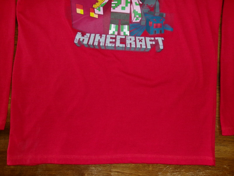 Minecraft Mob Shirt Youth Extra Large Red Zombie Pigman Skeleton Mojang ...