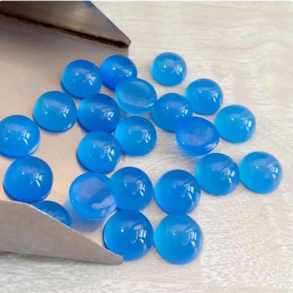 Blue Onyx Gemstone Round Shape Blue Onyx Cabochon 10 MM | eBay