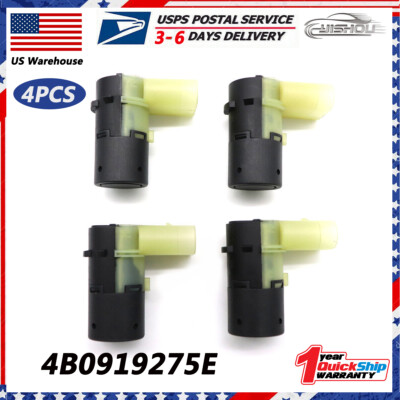 4B0919275E 4x New PDC Parking Aid Reverse Backup Sensor Front For Audi ...