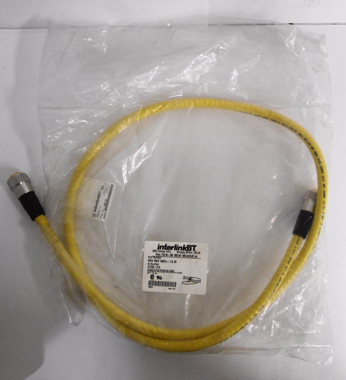 Turck InterlinkBT RKV RKV 492A-1.5M U7230-015 Minifast Female / Female ...