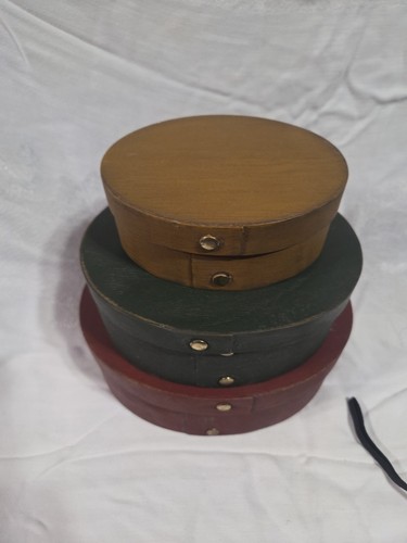 Vintage Round Shaker Wooden Bentwood Pantry Cheese Box w/ Lid | eBay UK