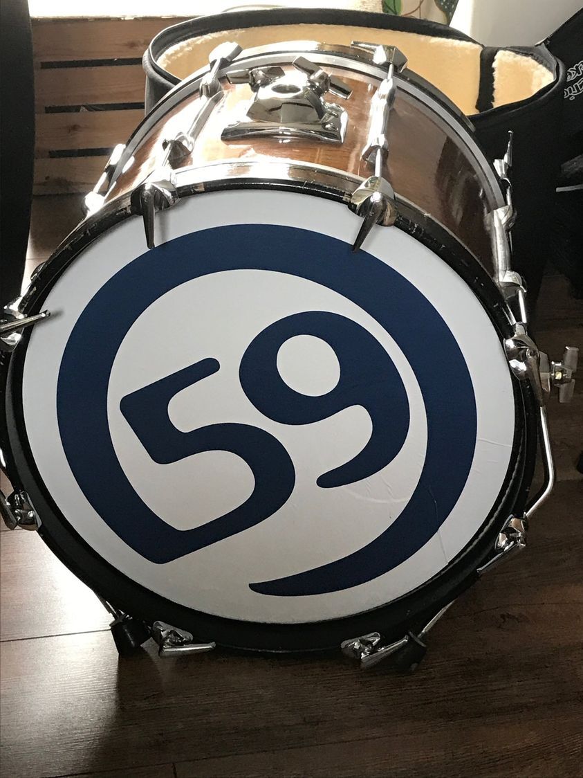 CUSTOM PERSONALISED BAND NAME OR LOGO DRUMKIT DECAL STICKER bass drum ...