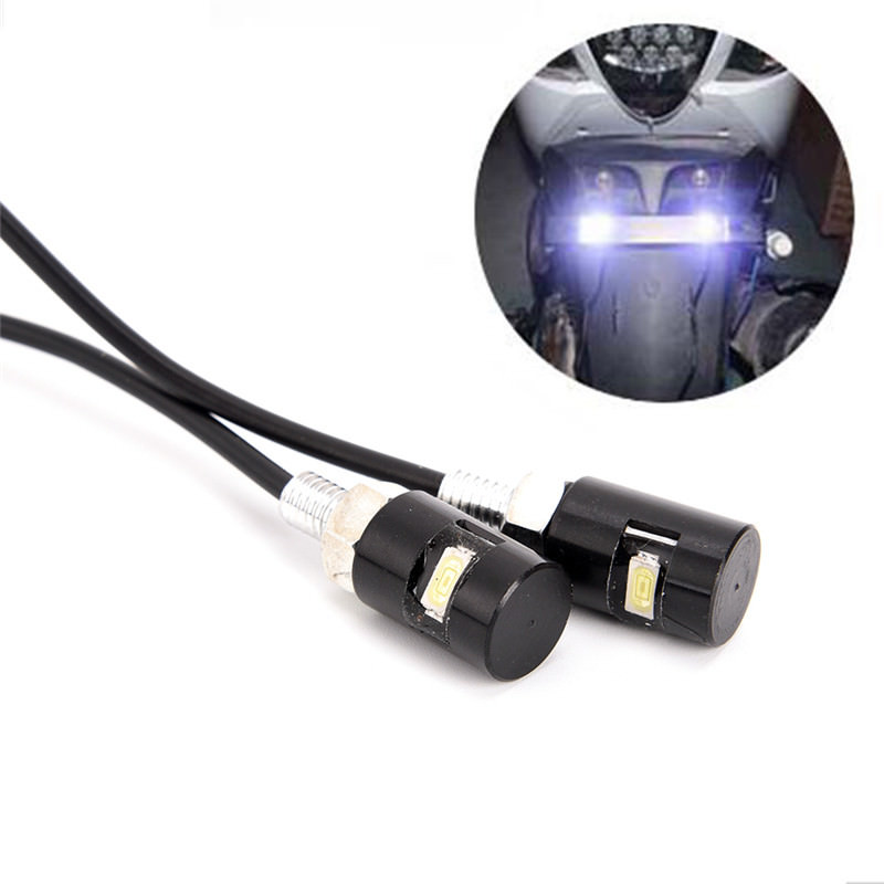 2pcs White 1-SMD 5630 LED Motorcycle Car License Plate Screw Bolt Light ...