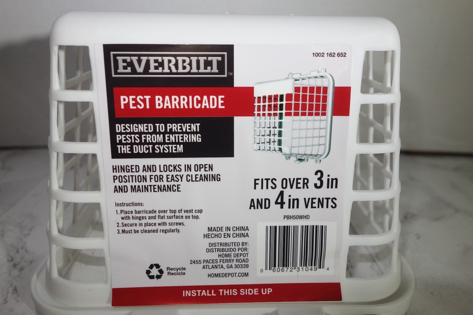 Wall Hinged 3"-4" Dryer Vent Exhaust Duct Cap Cover Pest Bird Guard ...