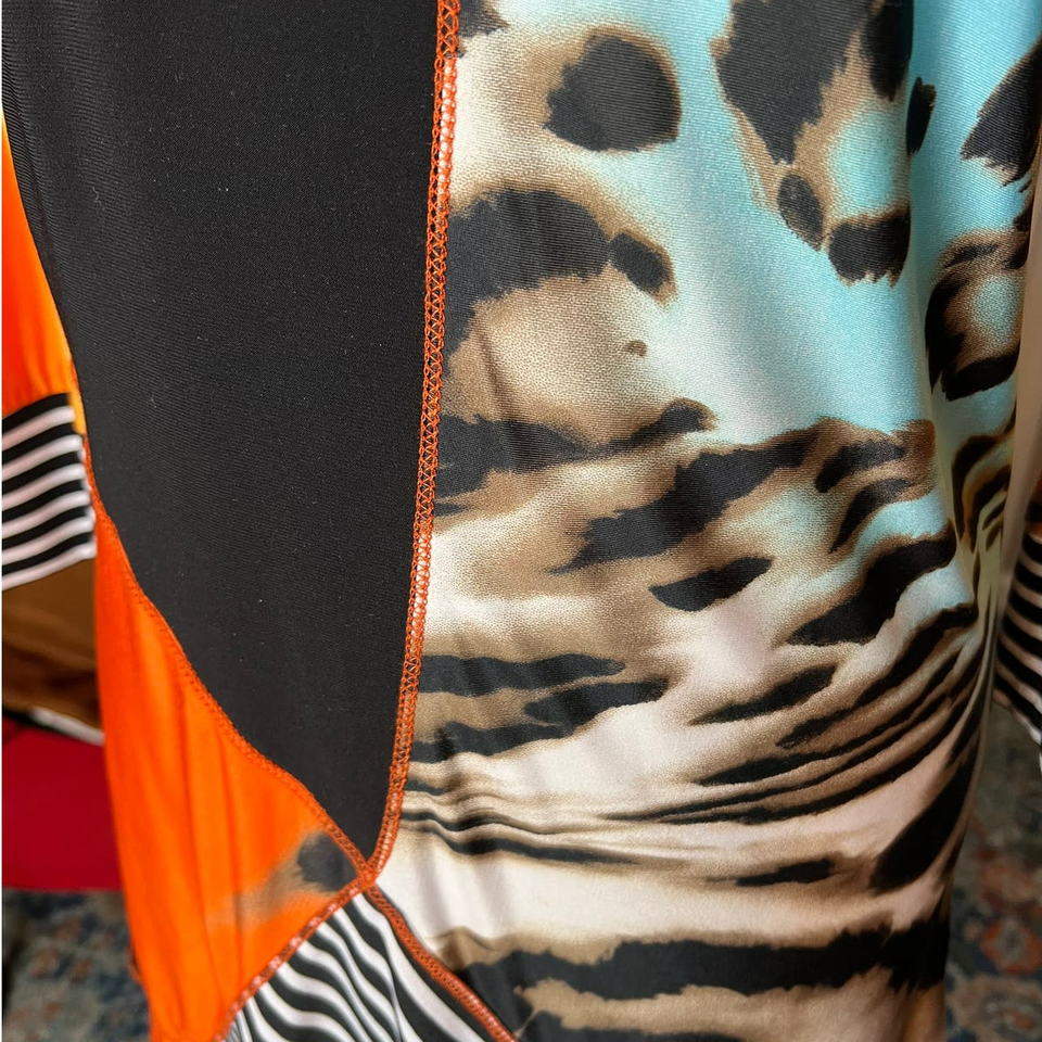 Frank Lyman Tunic Size 10 in Animal Print and Colorblock Asymmetrical ...