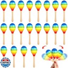 20 PCS Maracas for Adults - 7.9 Inches Multi-Colored Wooden Maracas ...