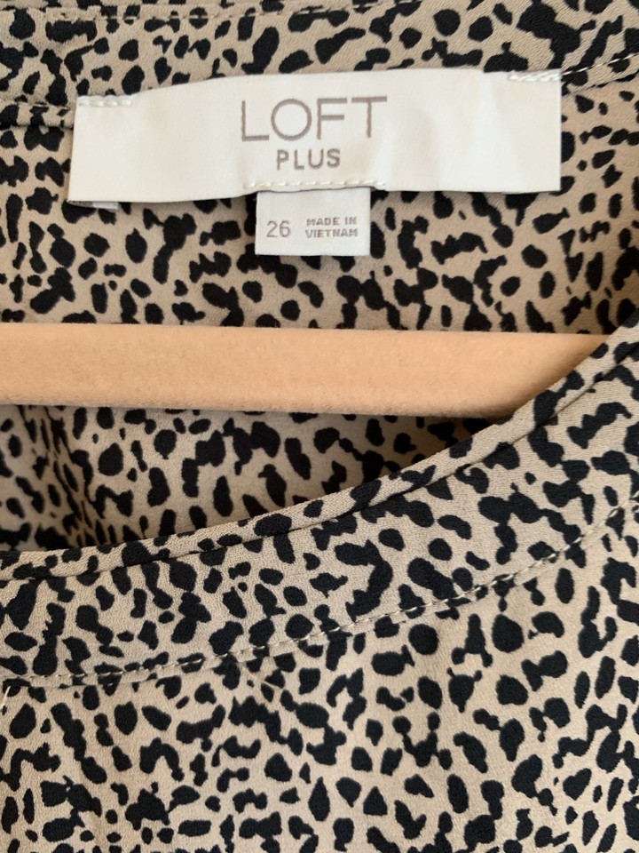 LOFT Plus Size 26W Women’s Animal Print Top | eBay