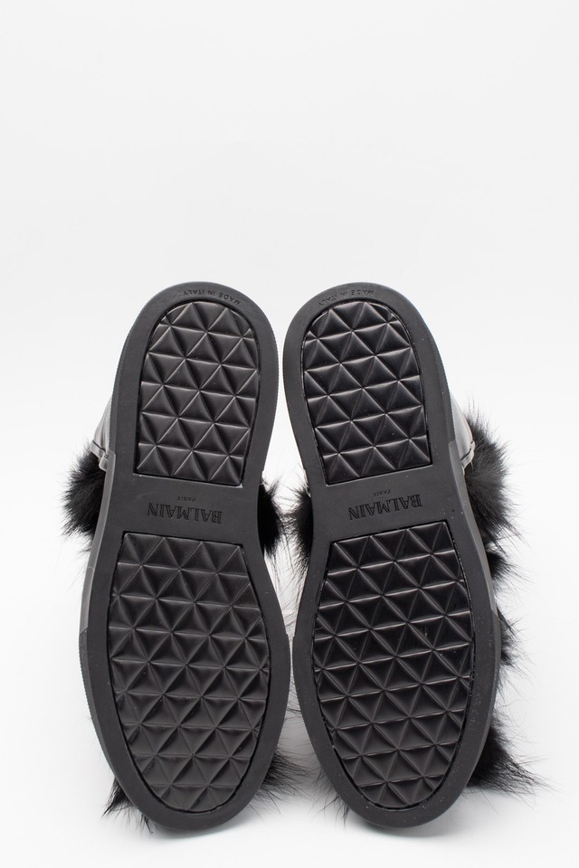 RRP €1620 BALMAIN Leather Ankle Boots US5.5 UK2.5 EU35.5 Logo Made in ...