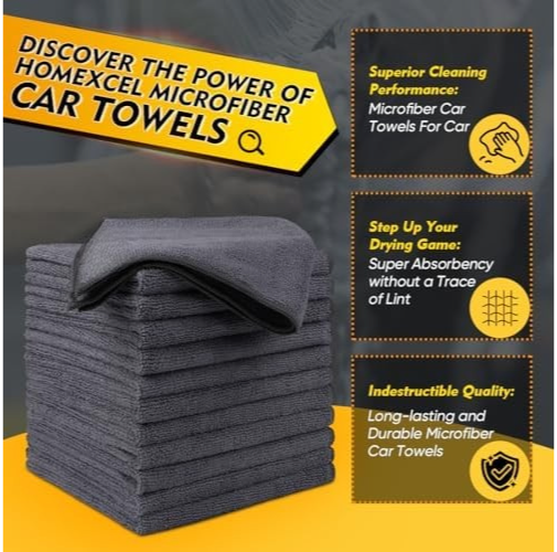 12 Pack Microfiber Cleaning Cloth 12.5x12.5 inches Lint Free-Streak ...