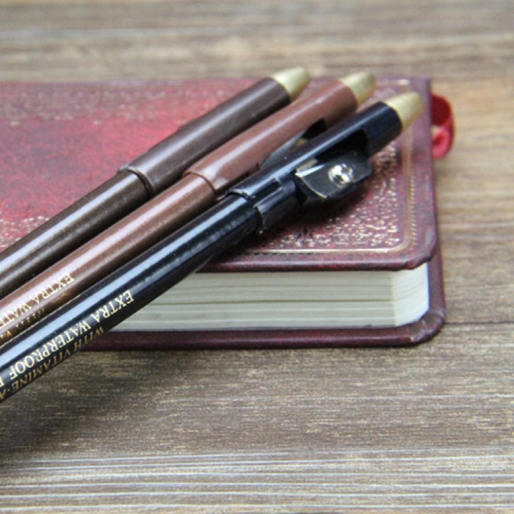 Fashion Long Black/Brown Sharpener Lid Eyebrow Pencil Waterproof Eye ...