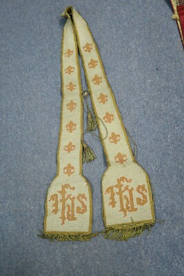 Antique Hand Embroidery Needlework Orthodox Priest Stole Vestment 84"x7 ...
