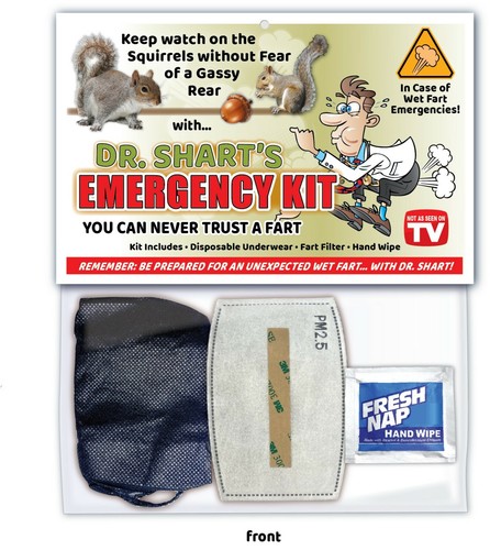 Squirrel Watcher WET FART SHART EMERGENCY KIT FUNNY Joke Gag Card ...