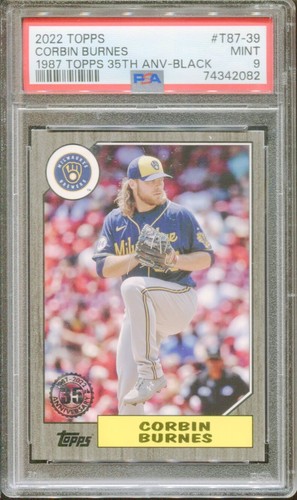 PSA 9 2022 Topps 1987 Topps 35th Anv-Black Corbin Burnes /299 #T87-39 ...