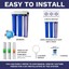 iSpring 3 Stage Whole House Water Filter System, Sediment & Carbon, 2.5 ...