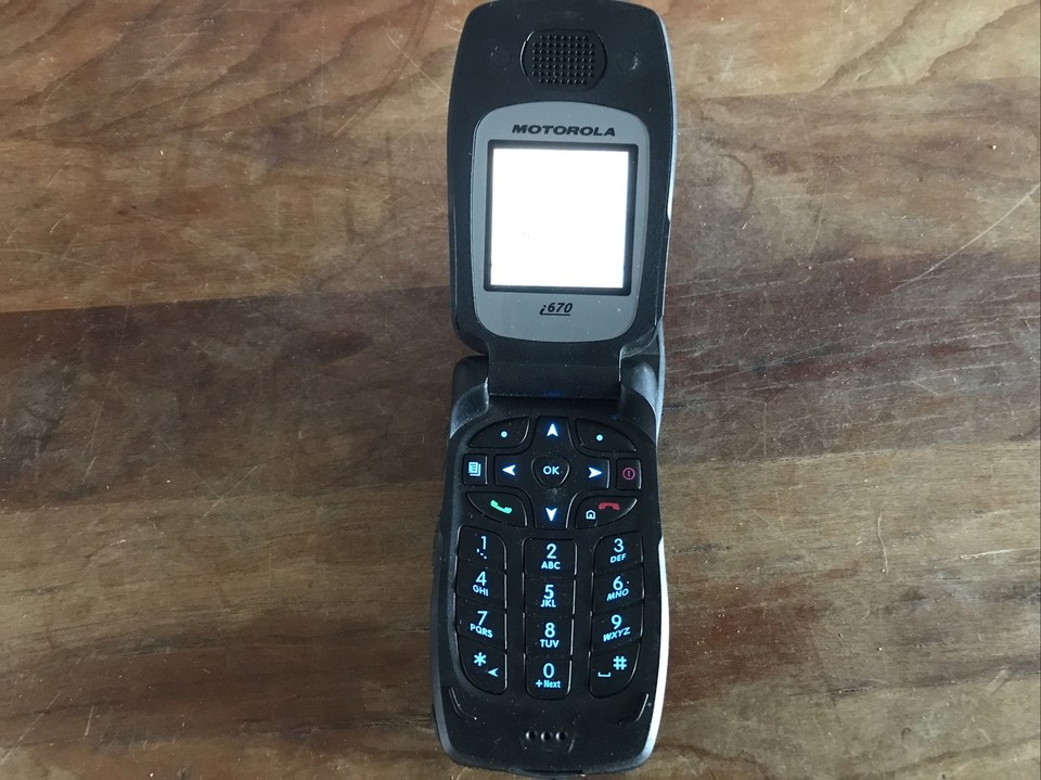 Motorola i670 (Nextel) Black Flip Phone Collector Tested | eBay
