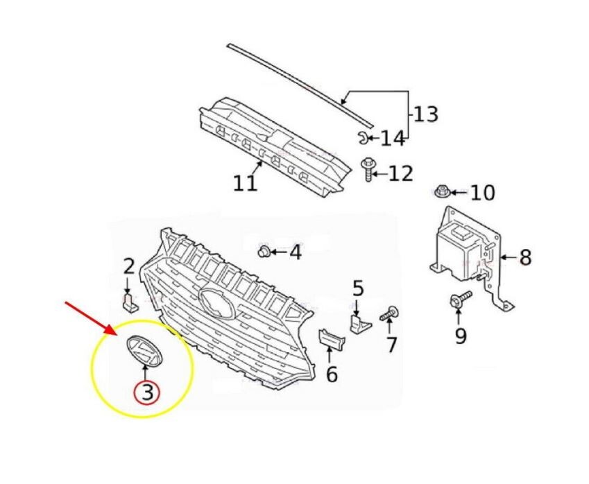 OEM 86380L1000 Front Grille Emblem Logo S.C.C Unit for Hyundai _No ...
