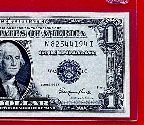1935 E $1 Dollar Silver Certificate (Blue Seal) Block N-I ...