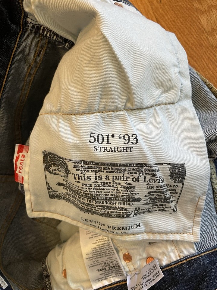 LVC Levi’s 501 Big E 93 Straights Jeans Sz 32x30 Denim LVC Premium No ...