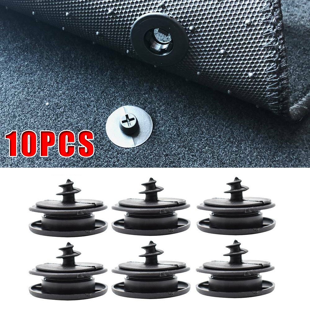 10pcs Black Car Floor Mat Clips Carpet Retainer Fixing Holders Grips ...