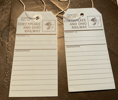 Set Of 2 Vintage Chesapeake & Ohio Railway paper Luggage Tags | eBay