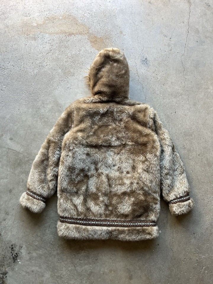 Vtg Hansa-Branta by Stearns Goose Down Winter Fur Coat Sz M Brown ...