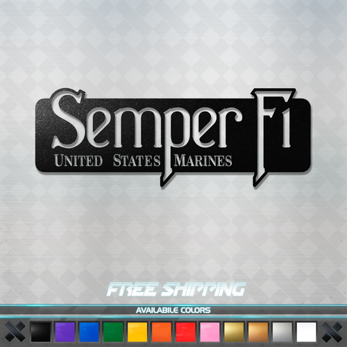 US Marines Semper Fi Vinyl Decal Sticker - American Military Car Window ...
