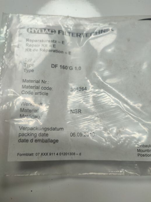 NOS Hydac REPARATURSATZ-E DF160 G 1.0 SEAL KIT Dichtungen Dichtsatz ...