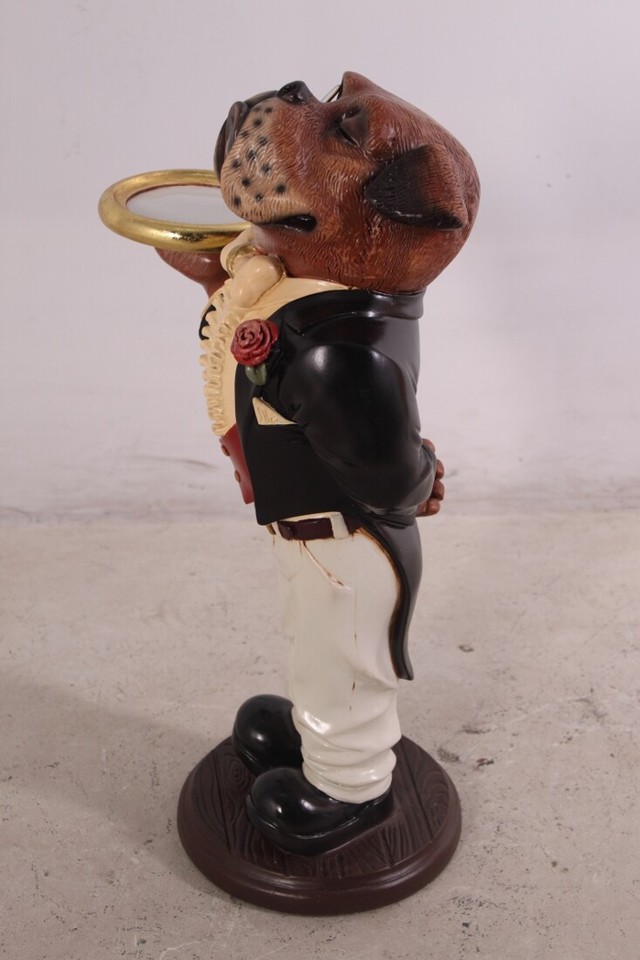 Small Bulldog Butler With Tray Resin Statue Animal Prop Theme Decor ...