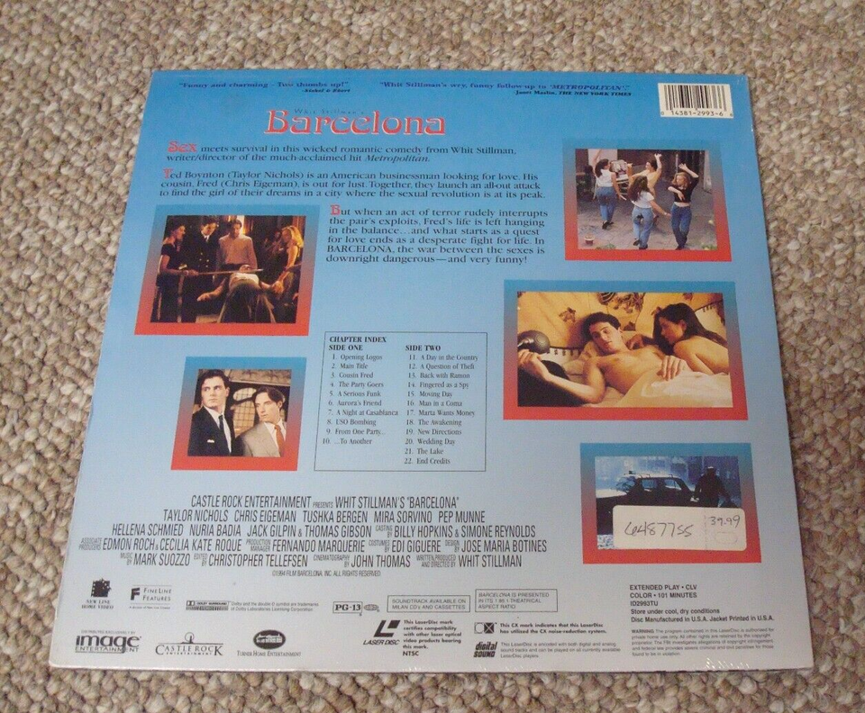 Whit Stillman's Barcelona - Widescreen Edition Laserdisc. NEW Sealed ...