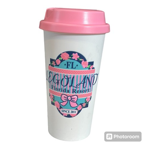 LegoLand Florida Resort Refillable Cup Insulated Pink White Hot Or Cold ...