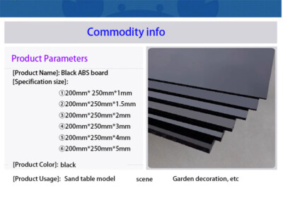 Black ABS Plastic Sheet Board DIY Model Craft 200x250mm 1/1.5/2/3/4/5mm ...