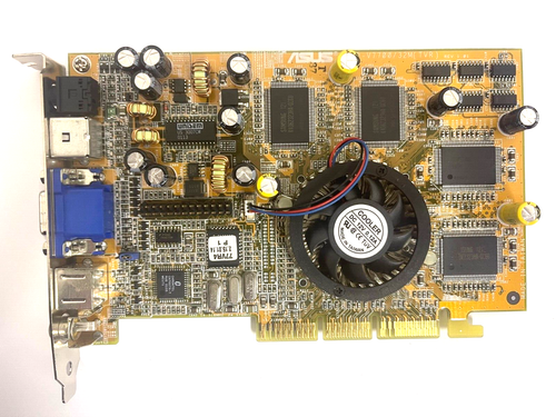 VINTAGE ASUS AGP-V7700/32M (TVR) 32M DELUXE AGP VGA COMP SVID OUT 3D ...