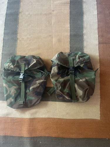 Sustainment Pouches [2] for Army Military Large Rucksack Woodland USGI ...