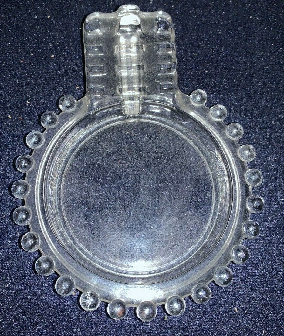 RARE Imperial Candlewick Between Place Ashtray COASTER w/ Match Holder ...