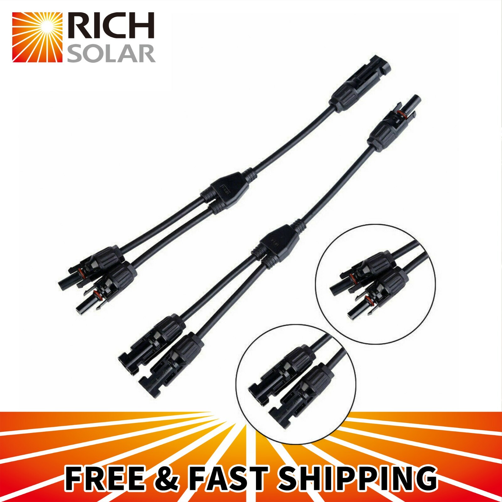 RICH SOLAR Y Branch Connector Fit for Solar Panel Parallel Connection ...